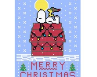 Snoopy cross stitch | Etsy