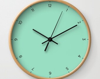 Mint green clock | Etsy