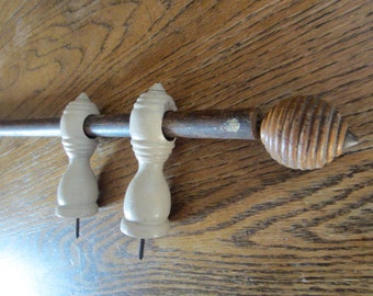 Wood curtain rod | Etsy