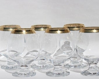 Gold trim glass | Etsy