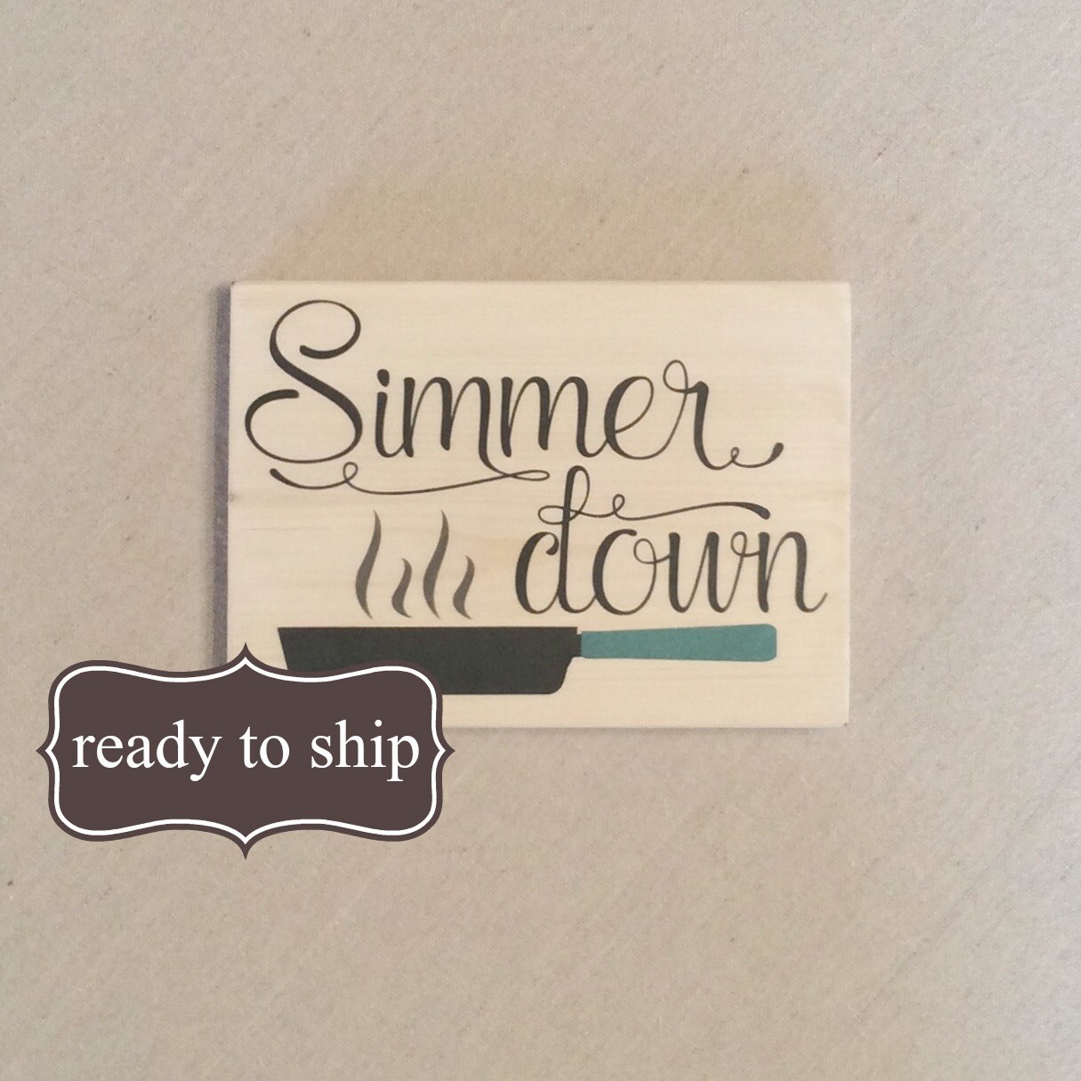 simmer down kitchen sign hand painted by learncreateconnect