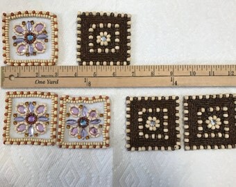 Wood beaded trim | Etsy