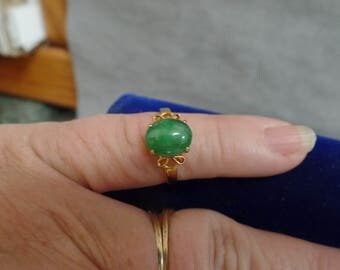 14k jade ring | Etsy