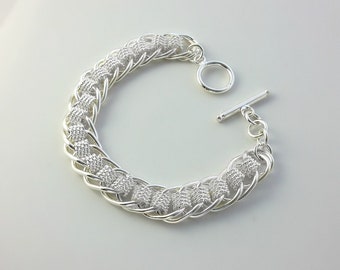 Silver mesh bracelet | Etsy