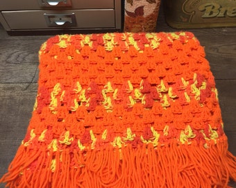 Orange afghan | Etsy