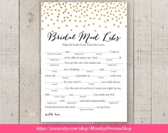 Wedding vow mad libs | Etsy