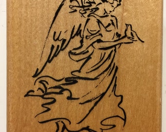 Angel rubber stamp | Etsy