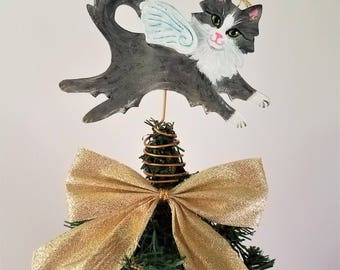 Cat Tree Toppers Ornaments Feeders by KittyCatArtStudio on Etsy