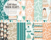 NEW Valentines day Winter Christmas digital by RusticDigitalPaper