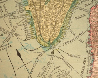 Hudson river map | Etsy