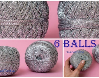 Silver metallic yarn | Etsy