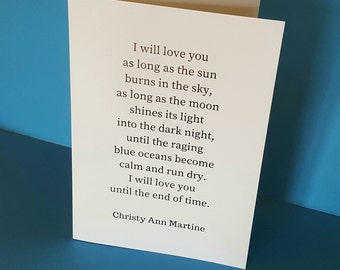 Redhead poem Romantic Gift for Woman with Red by ChristyAnnMartine