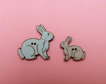 Rabbit button | Etsy