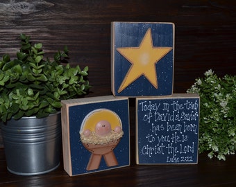 Nativity Table Runner pattern Christmas wool felt appliqued