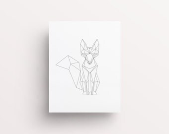 Geometric fox | Etsy
