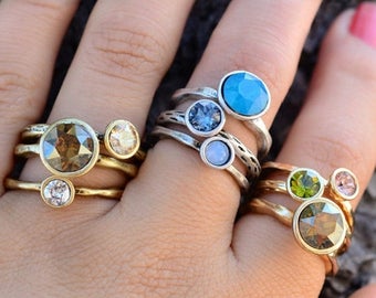 Gold stack rings | Etsy