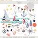 Nautical CLIP ART 30 clipart files 2 wave borders Sailing