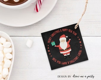 Santa gift tag | Etsy