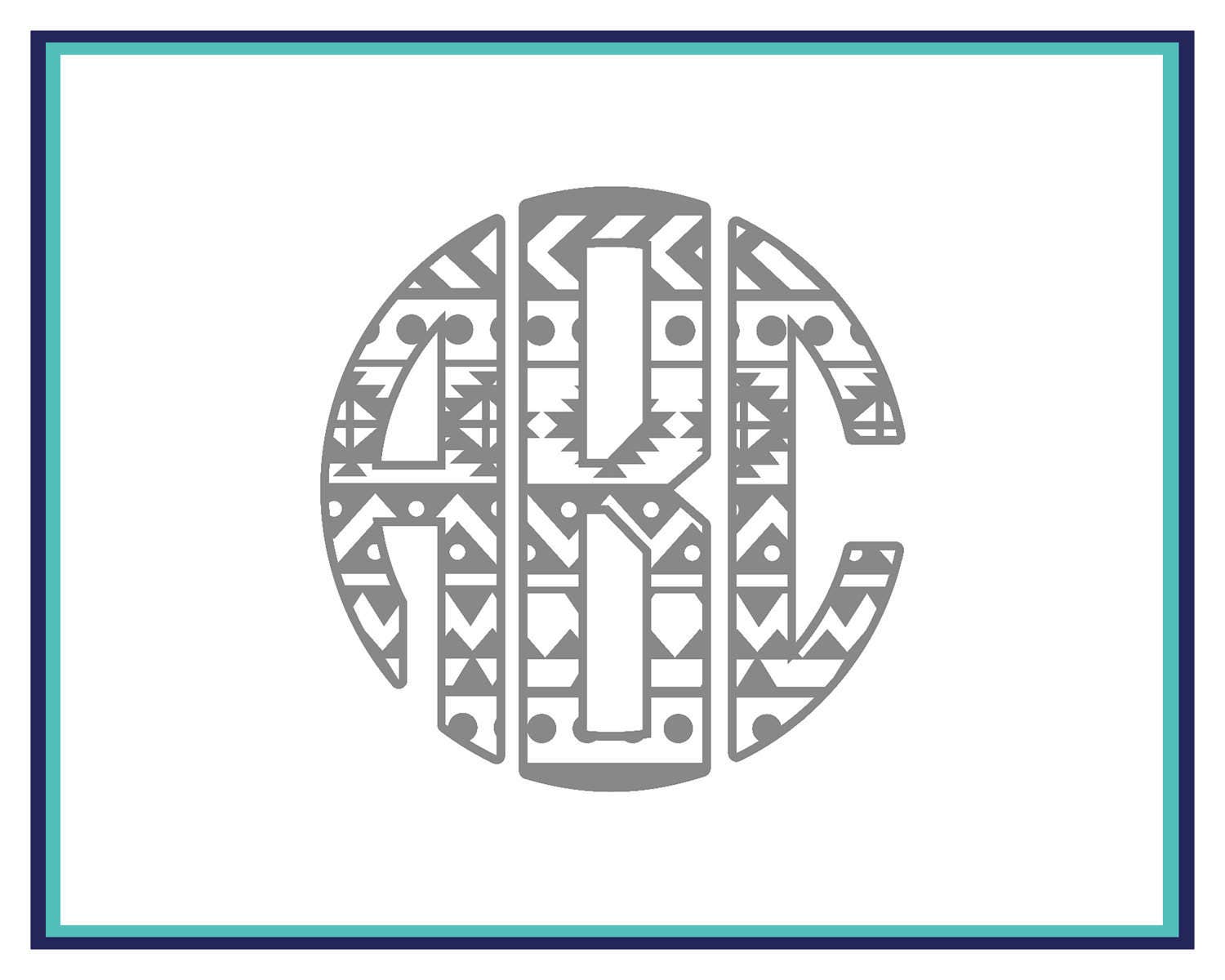 Aztec Monogram Decal Monogram Decal Aztec Monogram Car