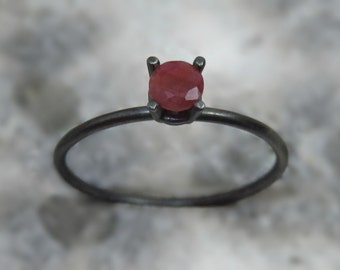 Natural ruby ring | Etsy