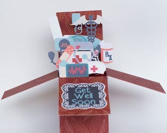 Pop up box card | Etsy
