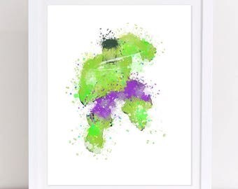Hulk watercolor | Etsy