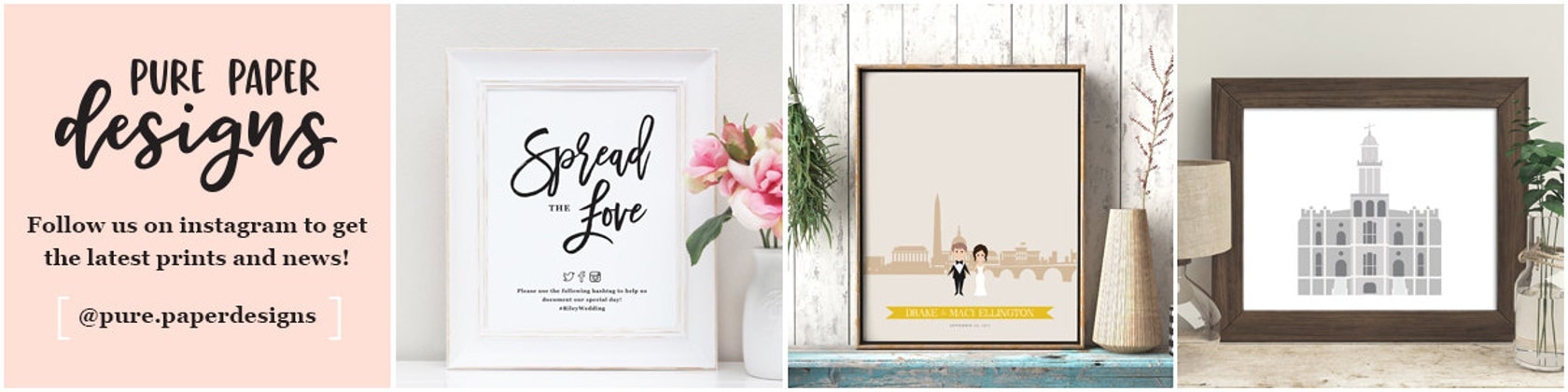 Wedding Guest Book Alternatives & Typography by PurePaperDesigns