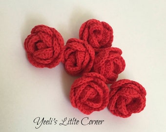 Crochet red rose | Etsy