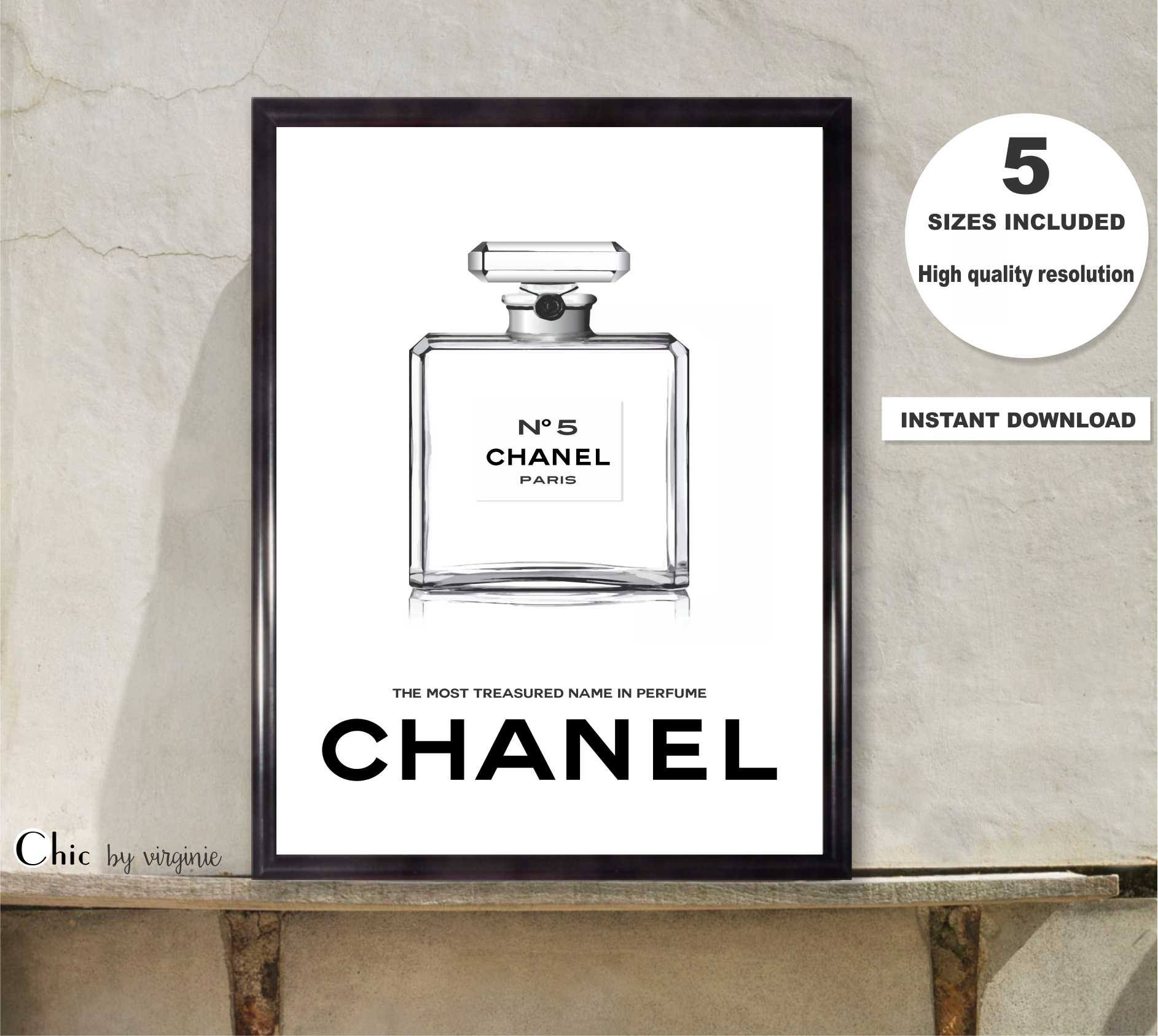 Chanel N. 5 Poster Chanel Vintage add Chanel Print Gift For
