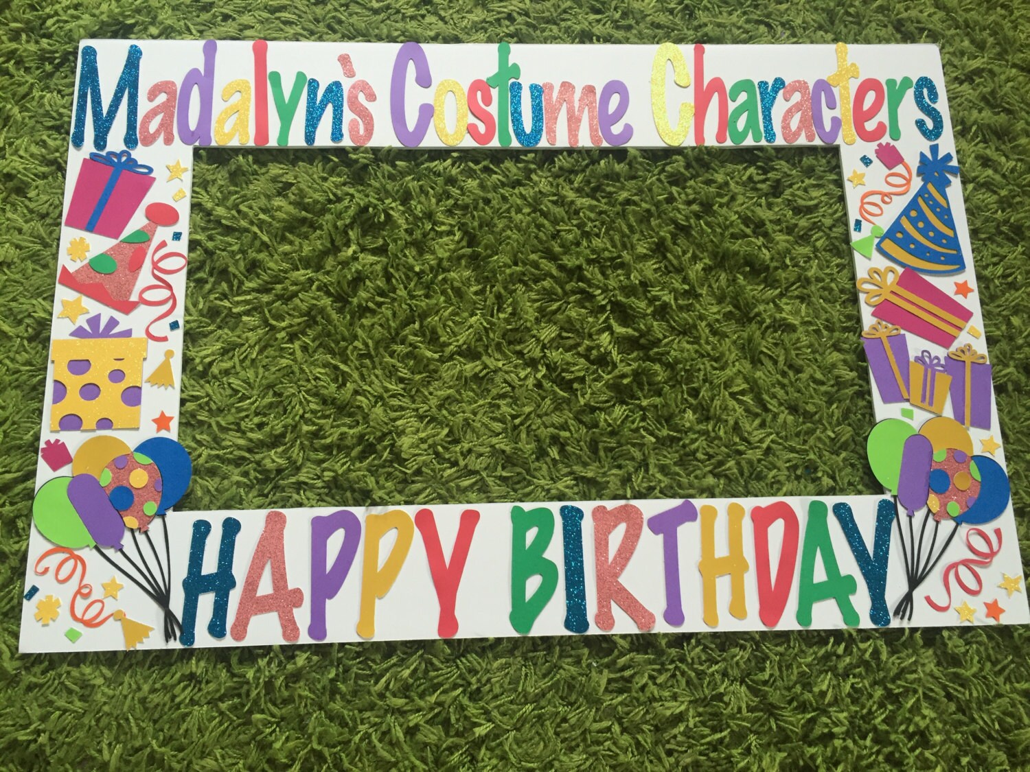 Happy birthday photo booth frame prop