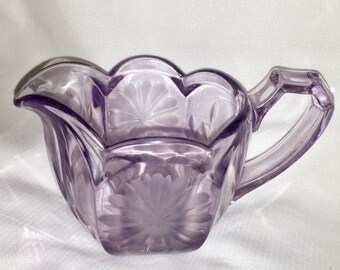 Purple glass pitcher | Etsy