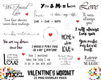 50 Hand Drawn Valentines Day Digital Clipart Valentines