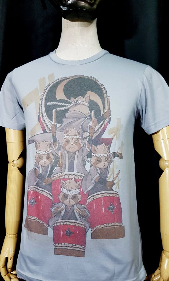 Taiko Tanuki play drum T-shirt