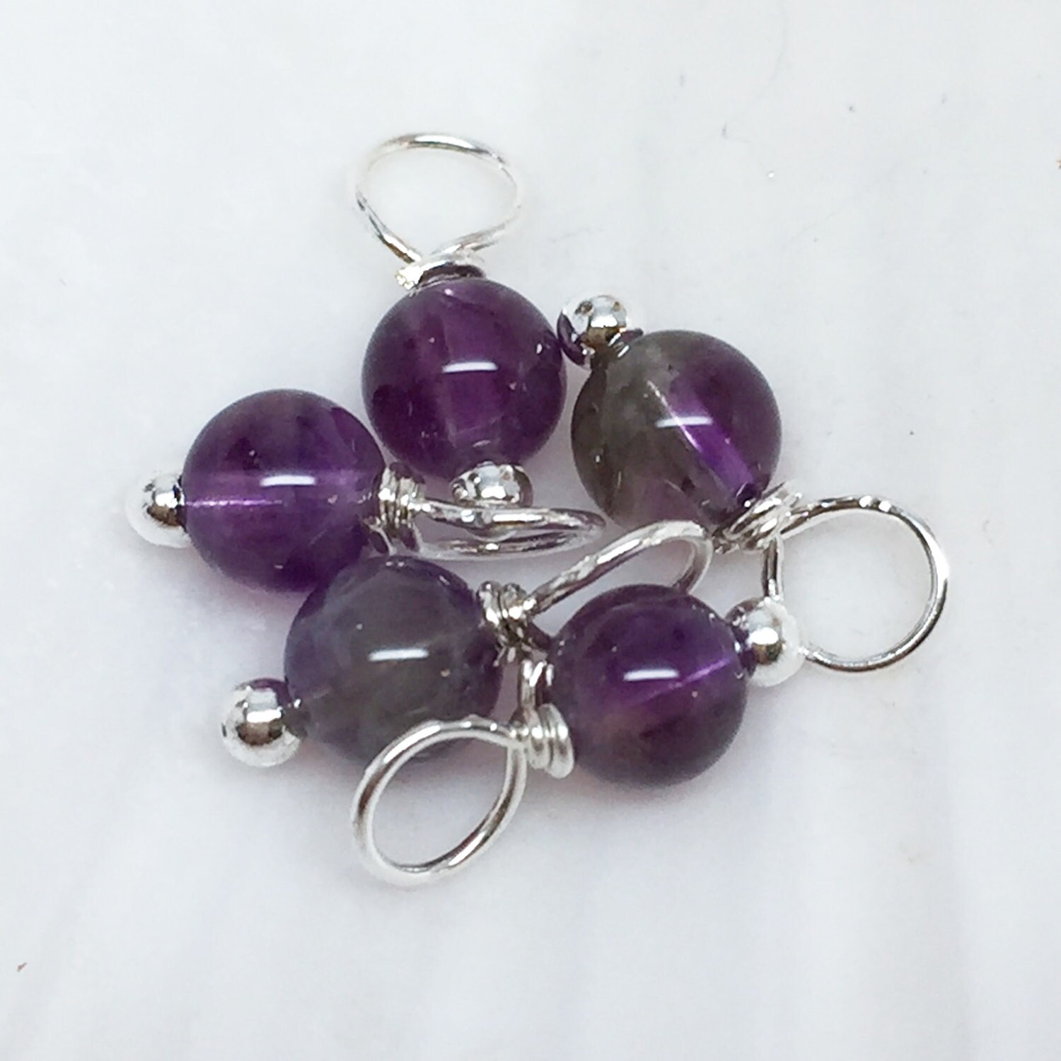 Amethyst dangles beads 4mm dangle beads gemstone dangle