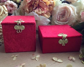 Red velvet gift box | Etsy