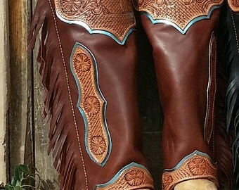 Fringe leather chaps | Etsy