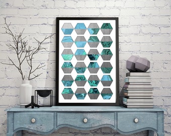 Hexagon artwork | Etsy