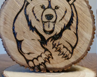 Bear wood burning | Etsy