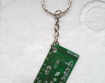 Circuit Board Keychain with Moon and Stars lights up