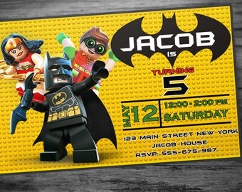 Lego batman invitations – Etsy