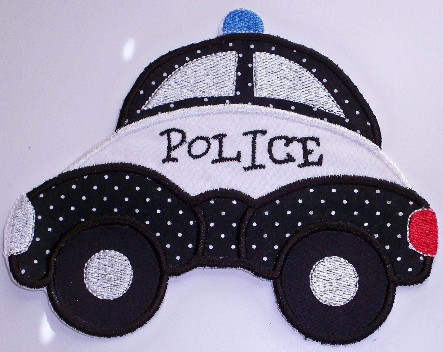 Large police car applique iron on or sew on patch
