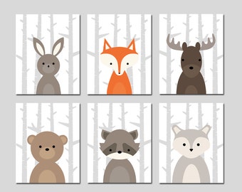 Winter Woodland Animals Clipart Watercolor Forest Animals