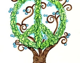 Peace sign tree | Etsy