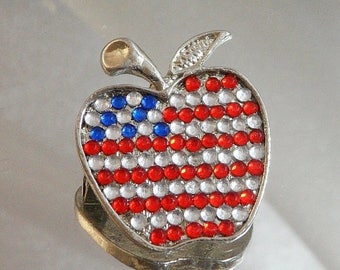 Rhinestone flag pin | Etsy