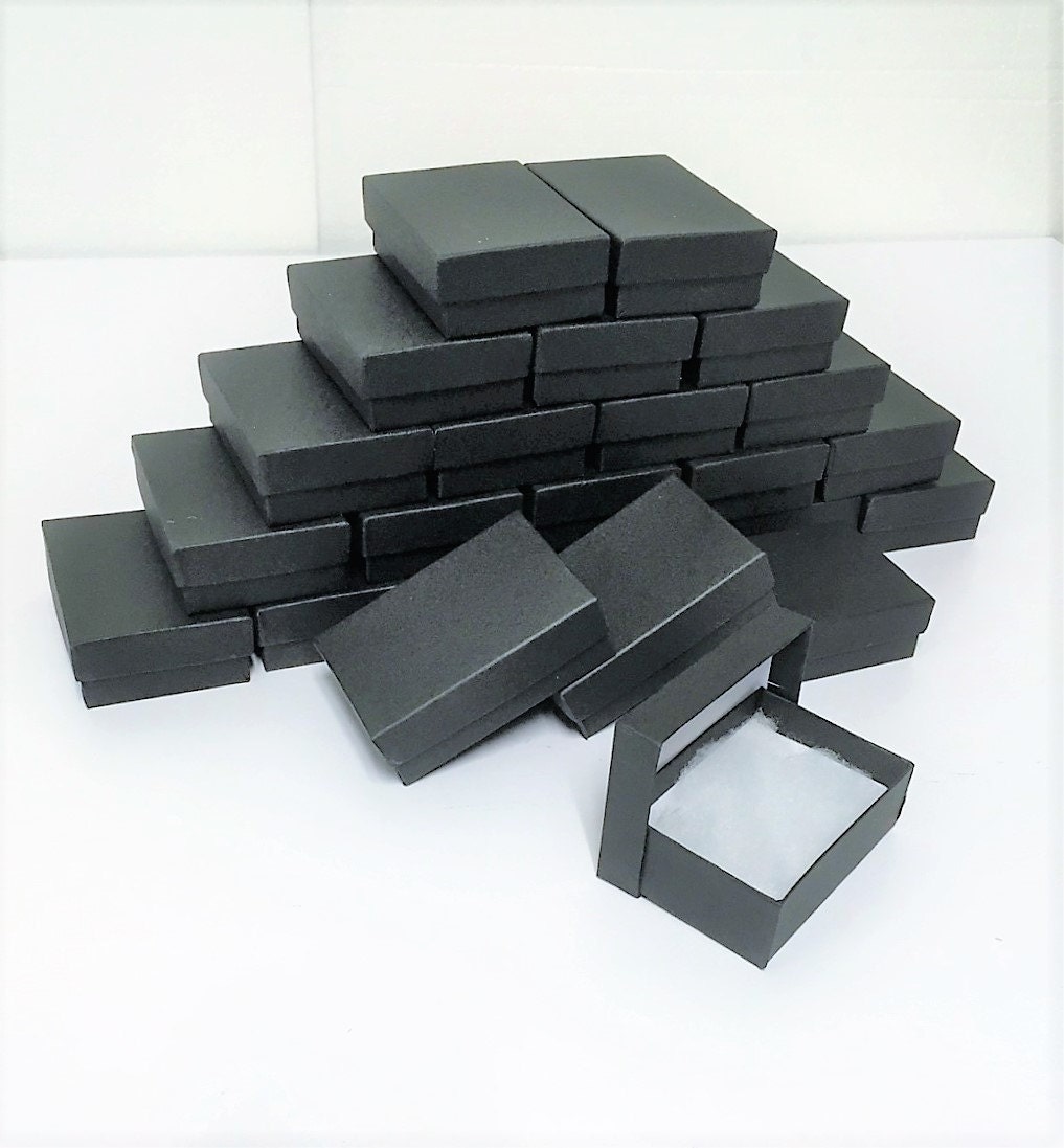 20 Pack Matte Black Boxes 3.25 x 2.25 x 1 in // ECONOMY SIZE