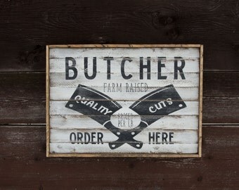 Vintage butcher sign | Etsy