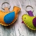 Felt Bird keychain Plush bird keychain Colourful key by DusiCrafts