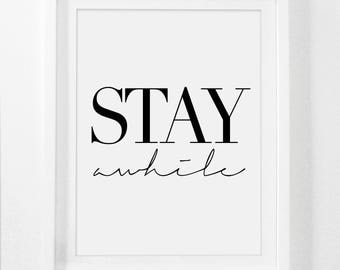 Stay a while | Etsy