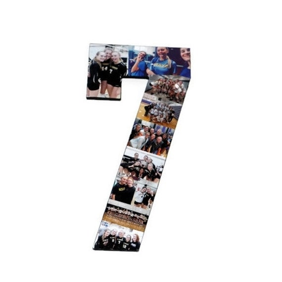 Number 7 Photo Number Collage Picture frame College Sport 7th