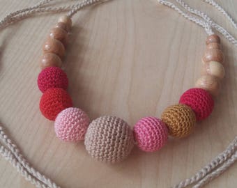 Bright pink necklace | Etsy